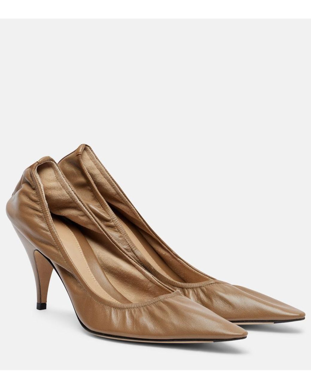 The Row Liisa 80 Leather Pumps in Brown | Lyst UK