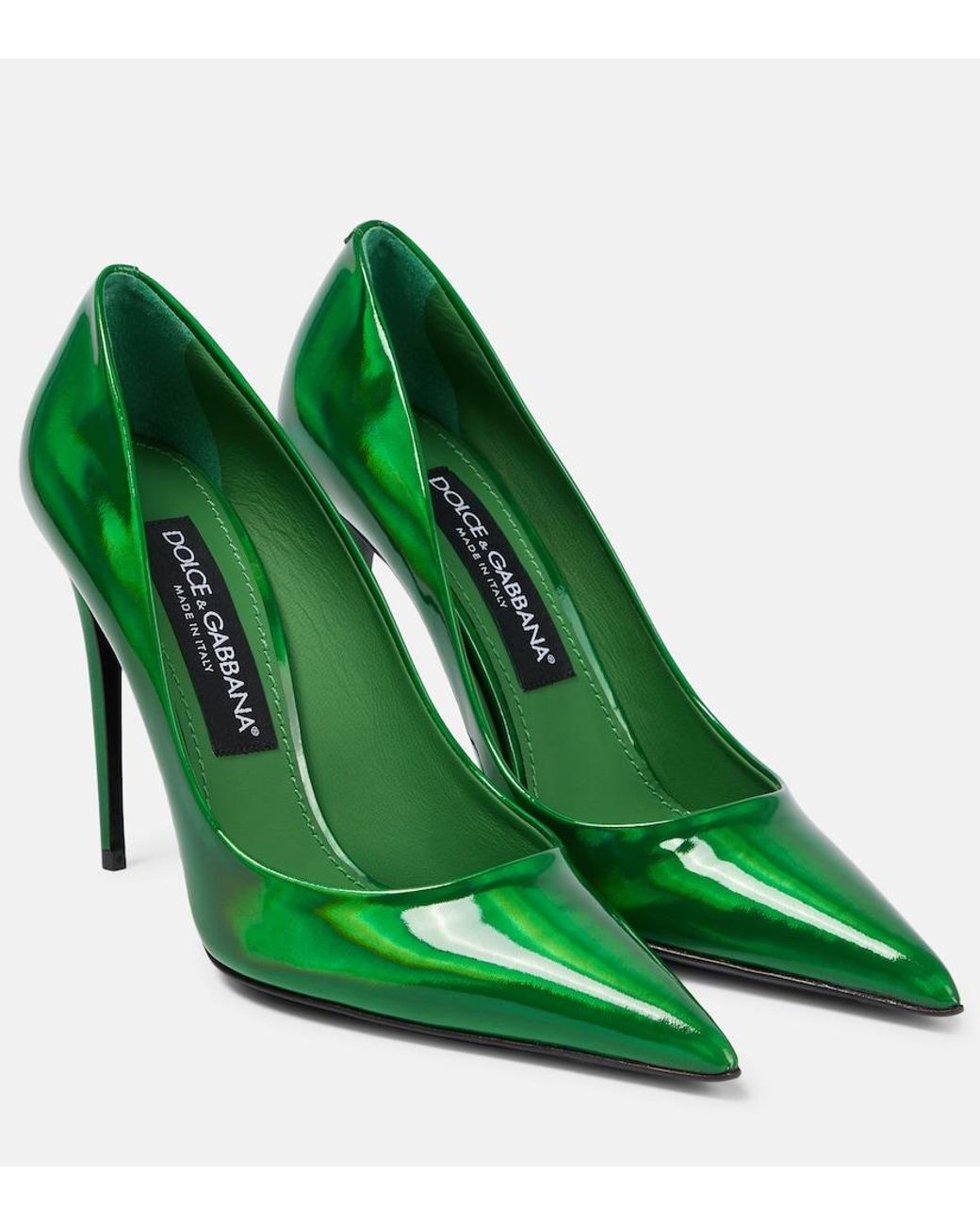 Dolce & Gabbana Metallic Leather Pumps in Green | Lyst