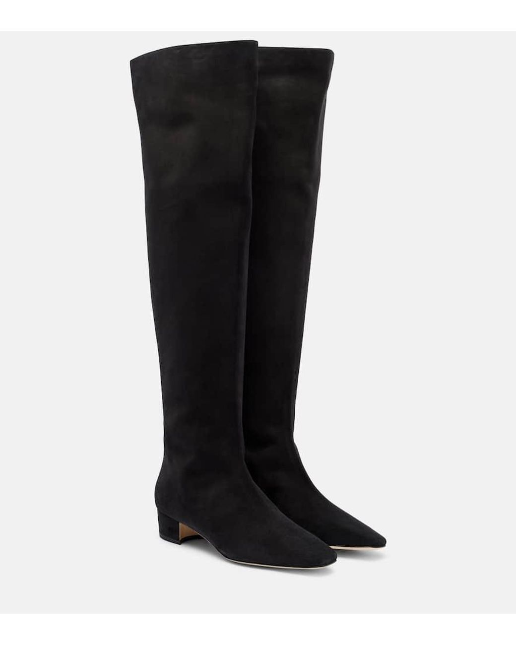 Manolo Blahnik Gore Suede Over-The-Knee Boots in Black | Lyst