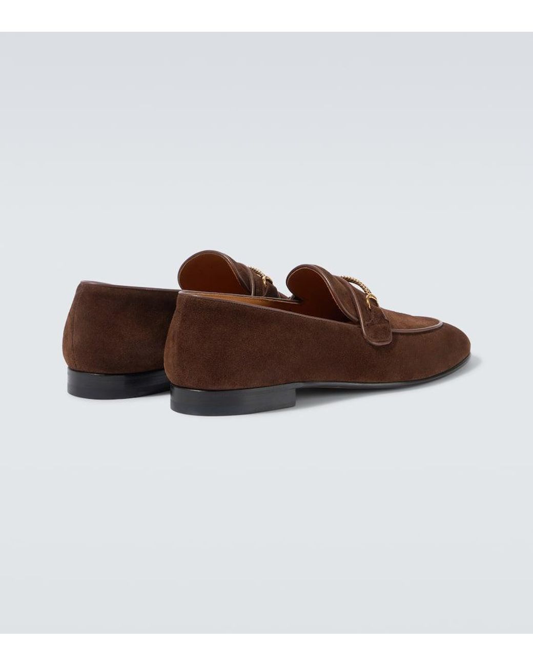 Tom Ford Liam Chain-Detail Suede Loafers in Brown for Men | Lyst