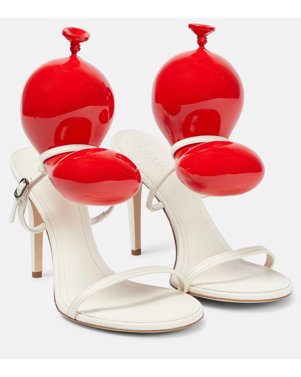 Loewe Balloon Leather Sandals in Red | Lyst