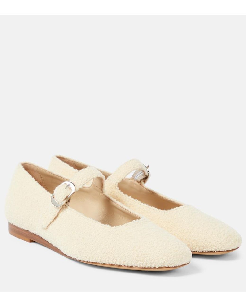 Le Monde Beryl Canvas Mary Jane Flats in Natural | Lyst