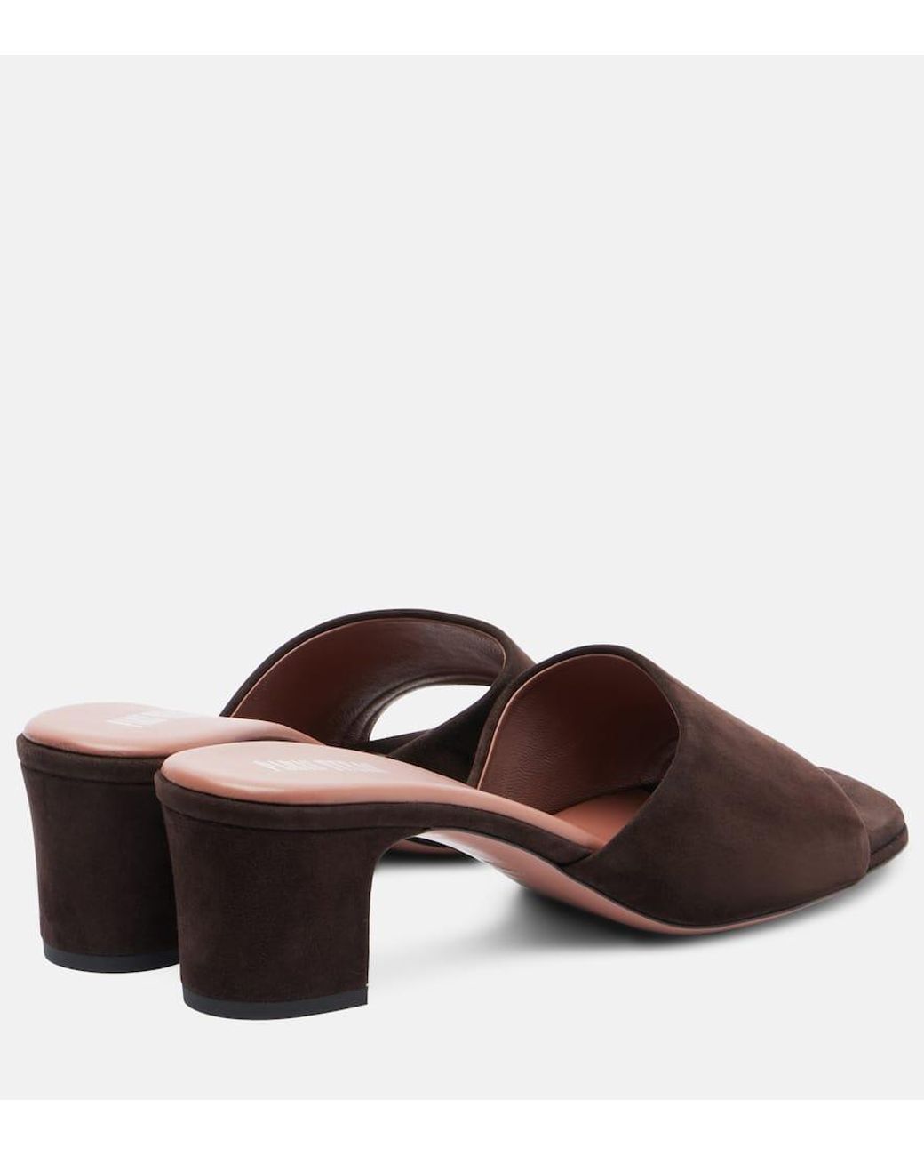 Paris Texas Ava Suede Mules in Brown | Lyst UK