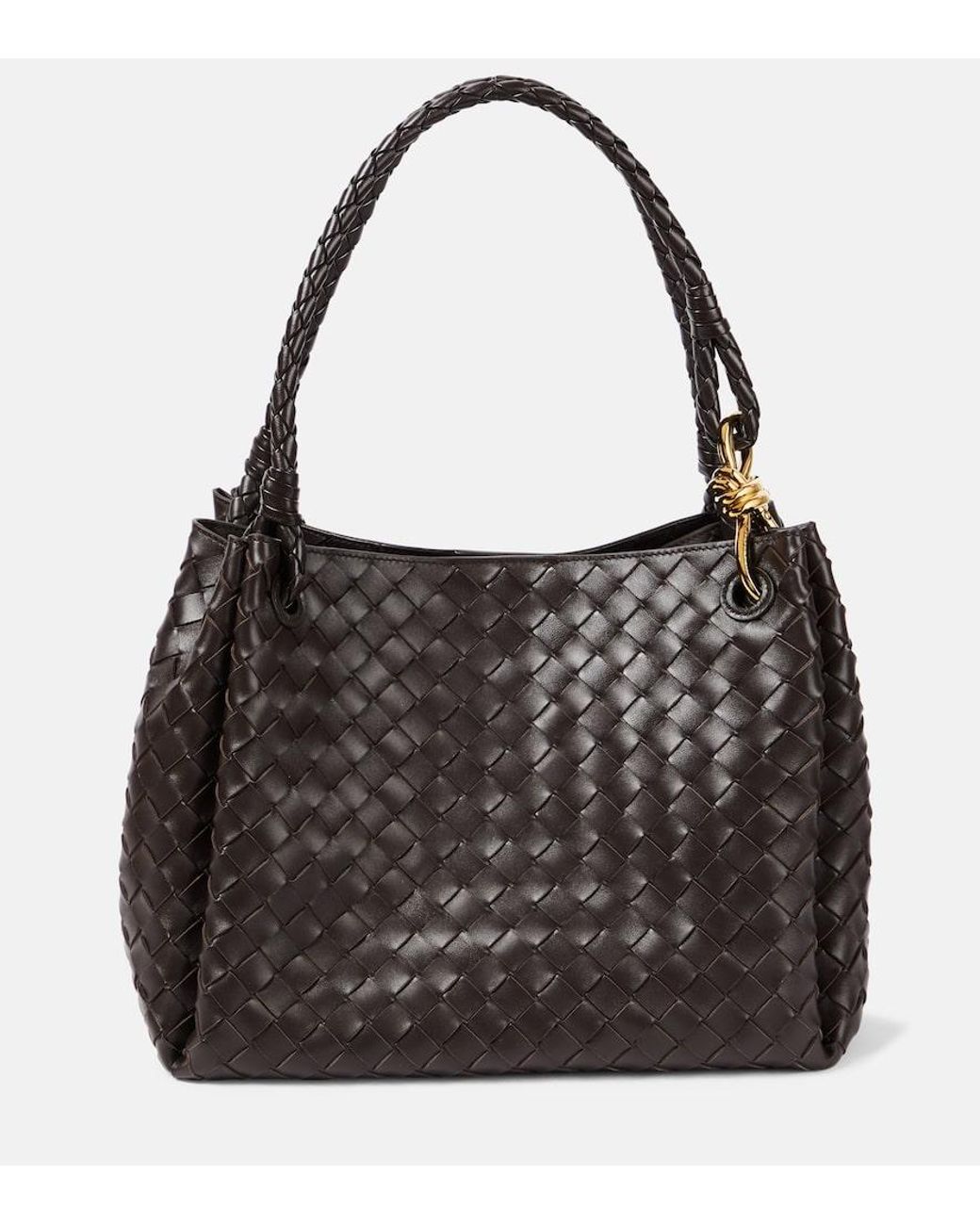 Bottega Veneta Parachute Large Leather Shoulder Bag in Black | Lyst