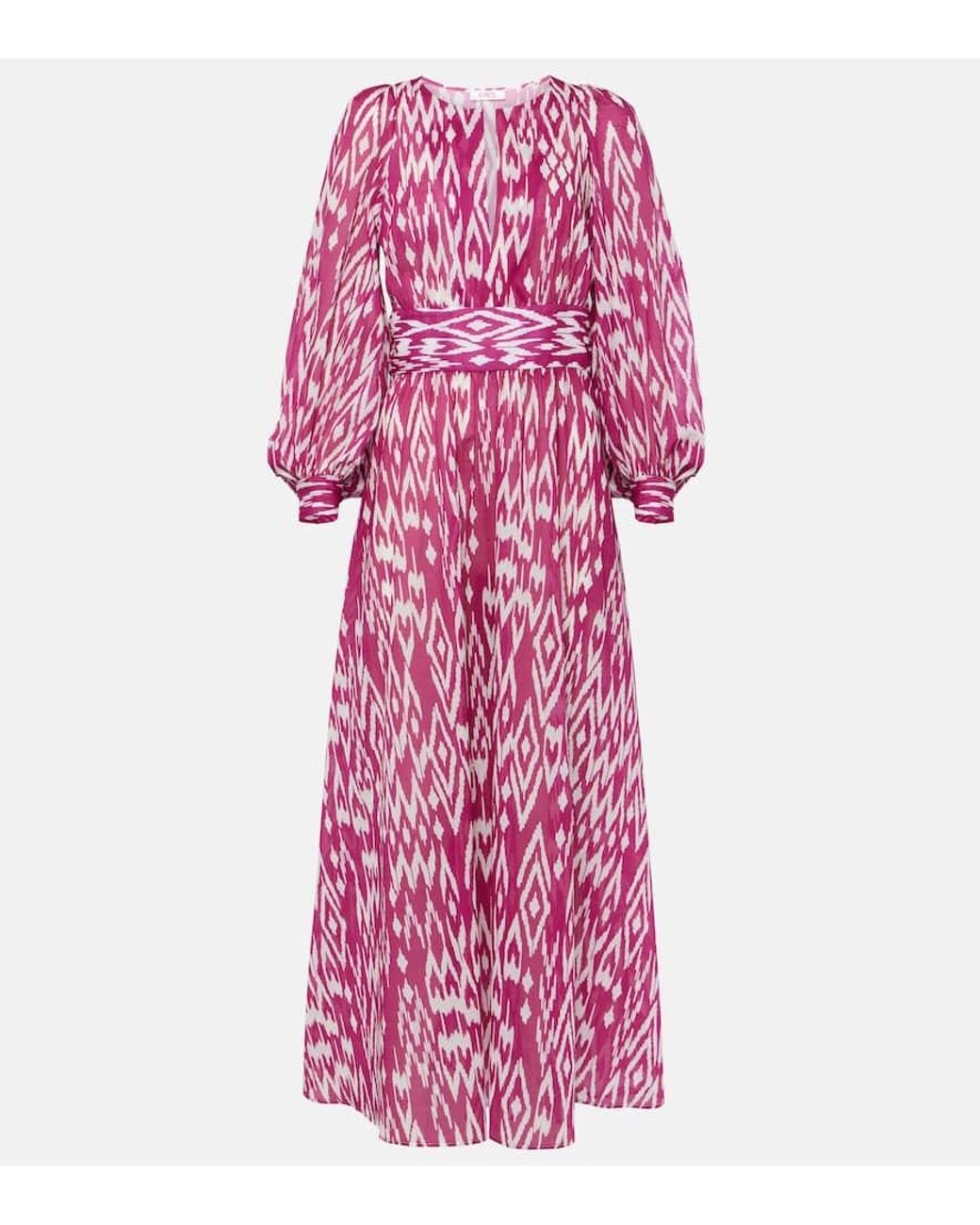 Eres Tornado Balloon-Sleeve Maxi Dress in Pink | Lyst