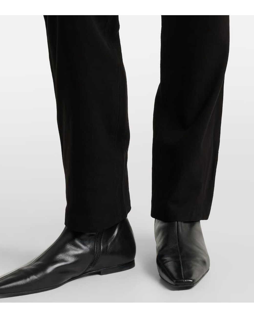 Blazé Milano Viva Paso Suede Straight Pants in Blue | Lyst