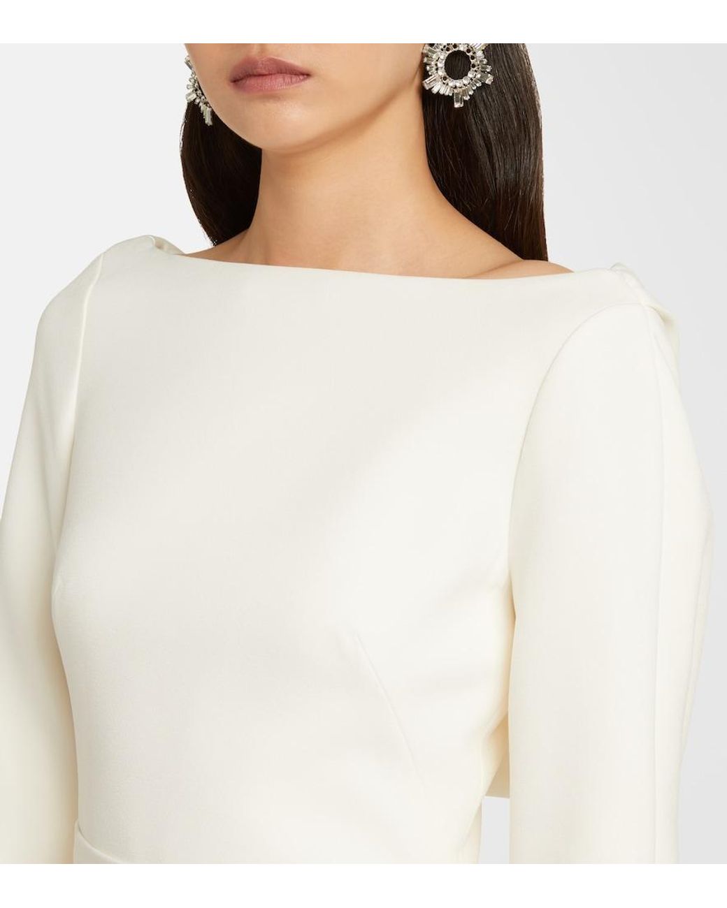 Safiyaa Bridal Amaris Embellished Crepe Gown in White | Lyst