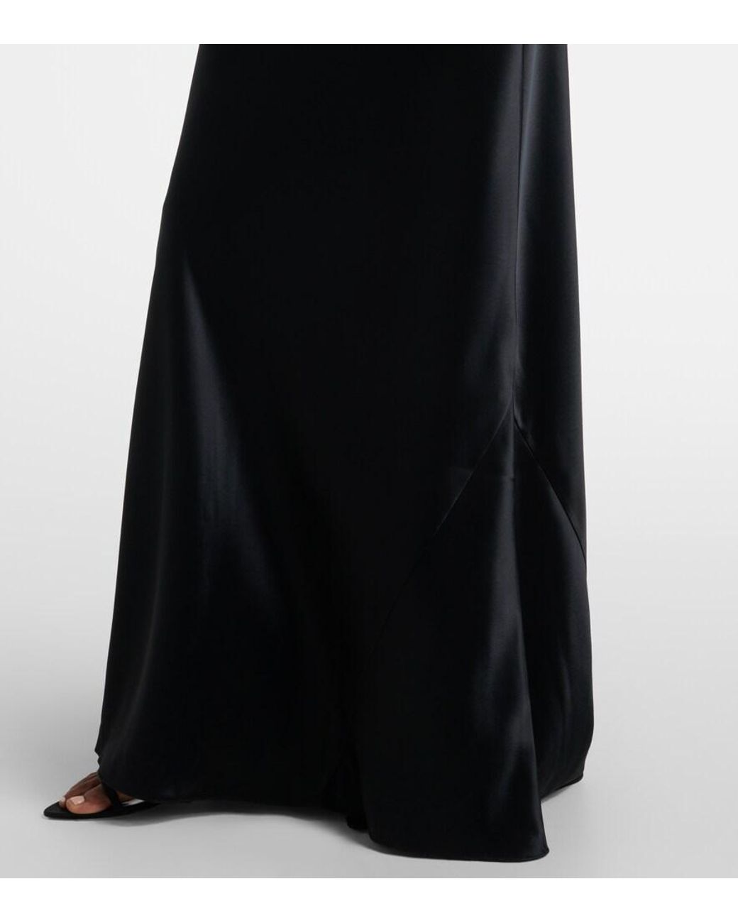 Galvan London Satin Halter Neck Gown in Black | Lyst