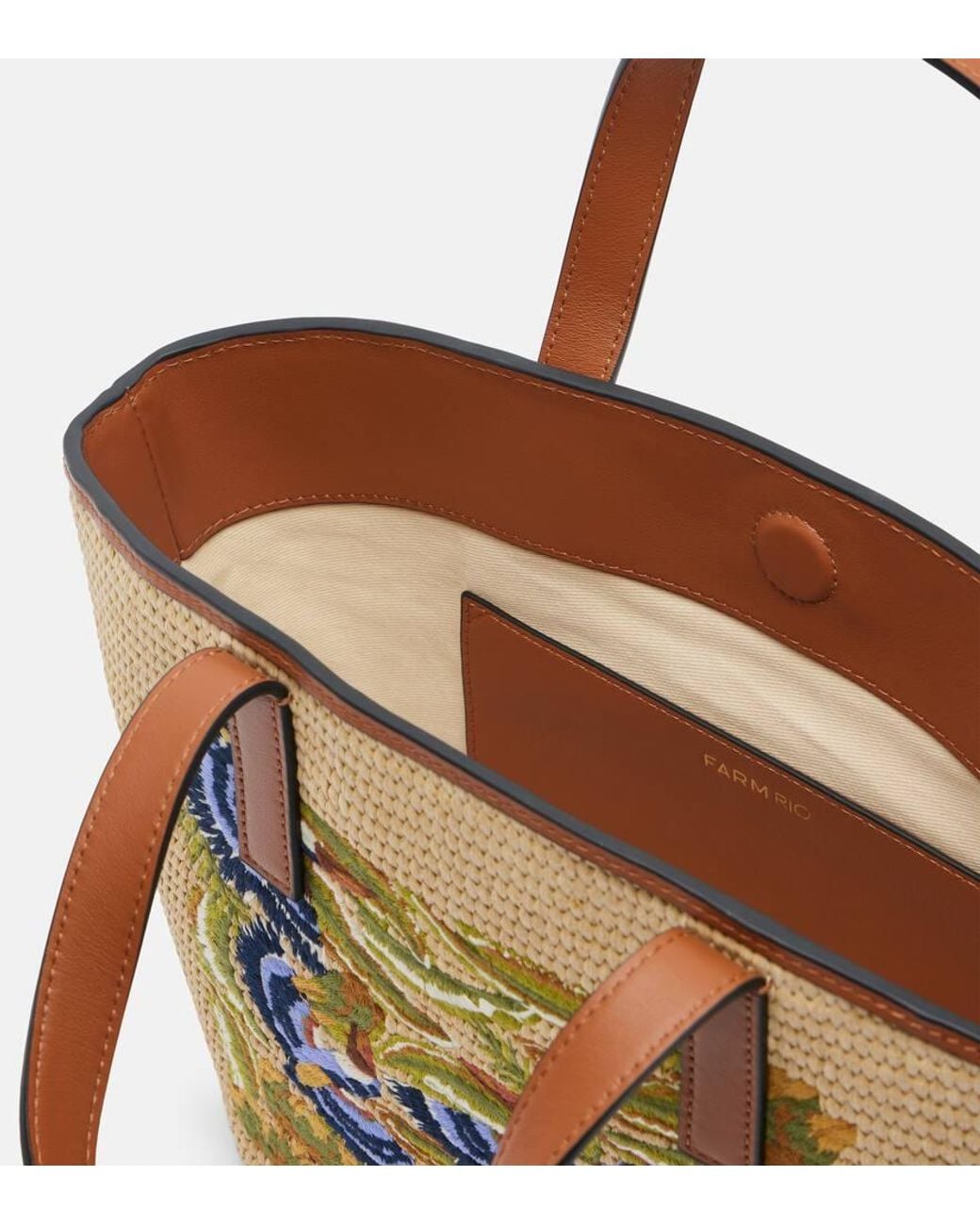FARM Rio Basket Small Leather-Trimmed Tote Bag | Lyst UK