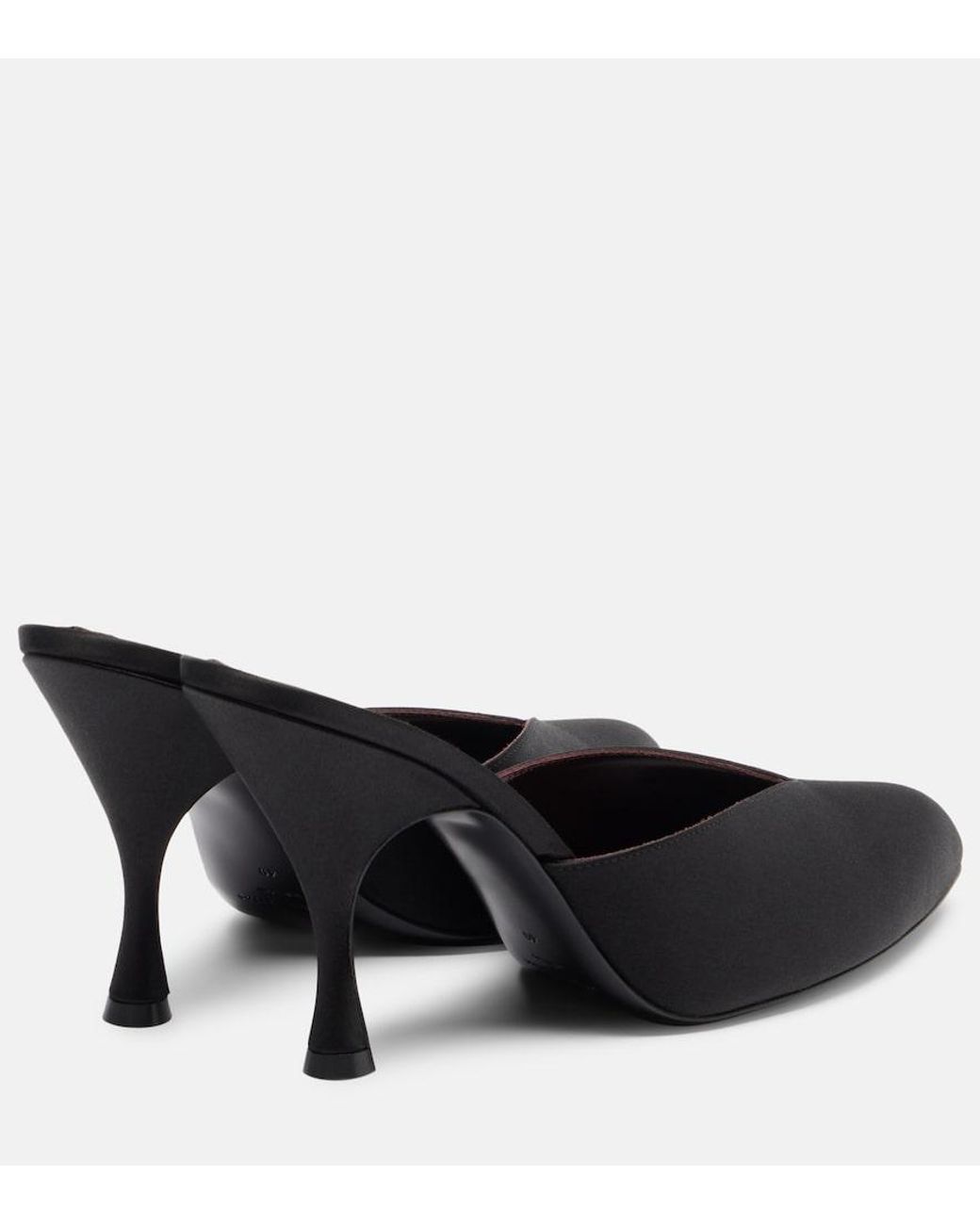 Herbert Levine Sitting Pretty Satin Mules in Black | Lyst