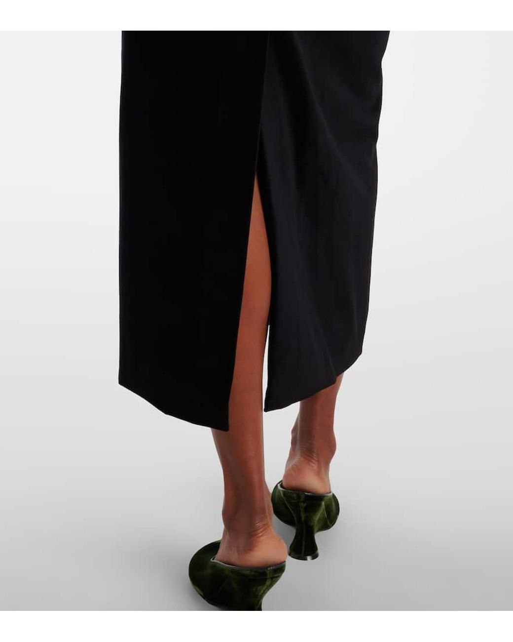 TOVE Sabella Velvet Midi Dress in Black | Lyst