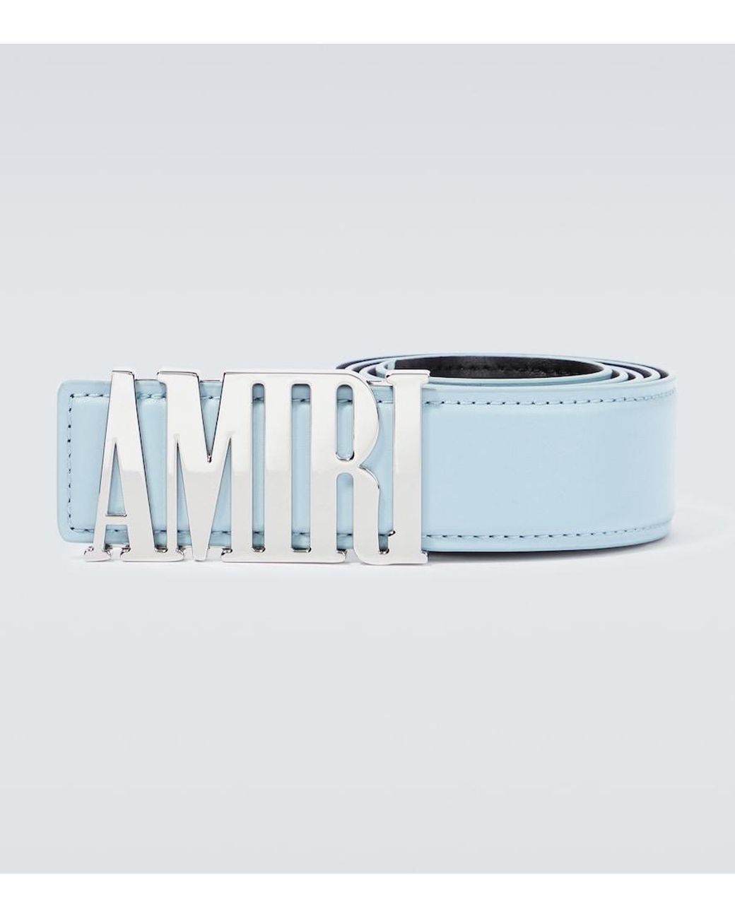 Amiri Logo Leather Belt in Blue for Men | Lyst