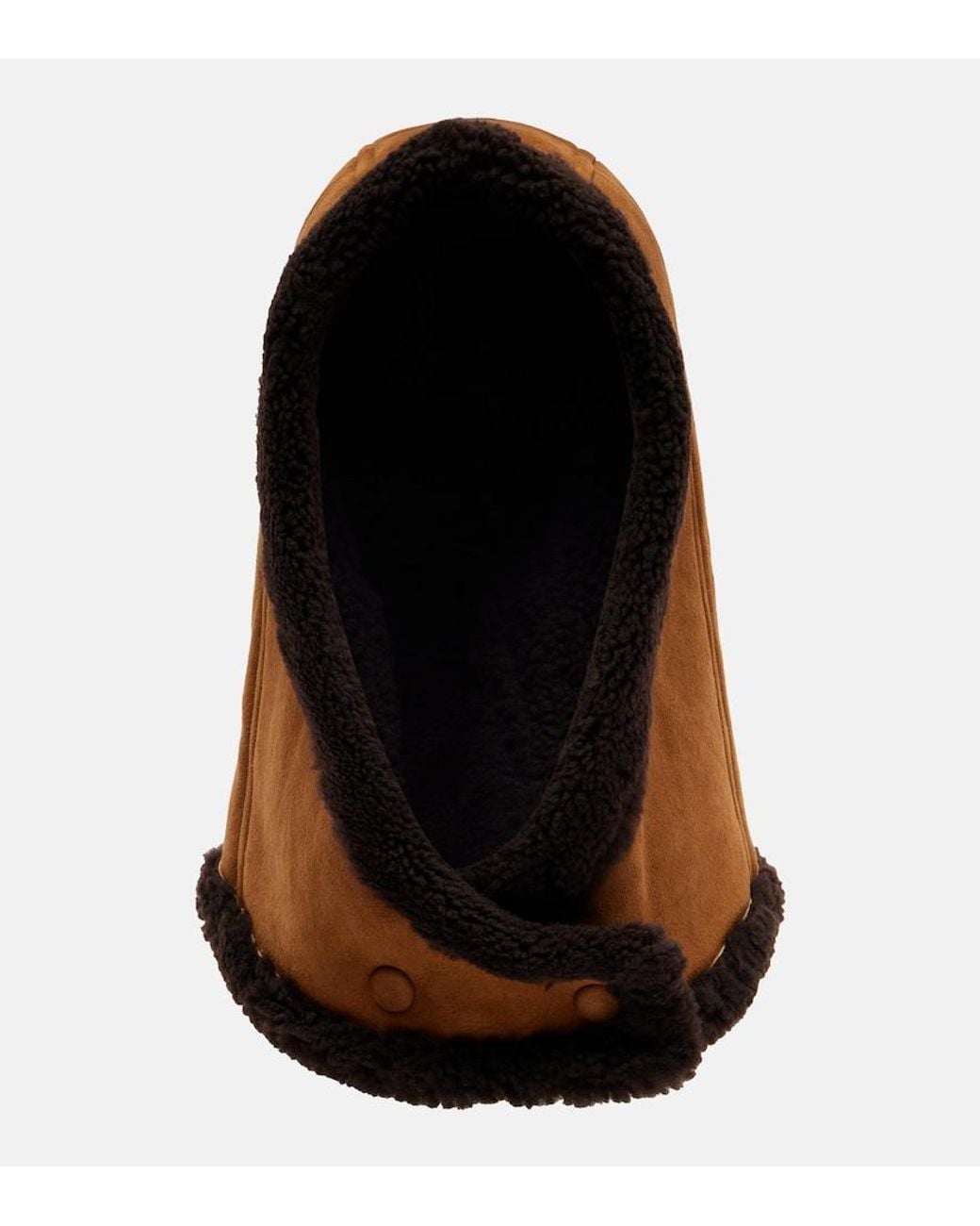 Yves Salomon Shearling-Trimmed Suede Hood in Black | Lyst