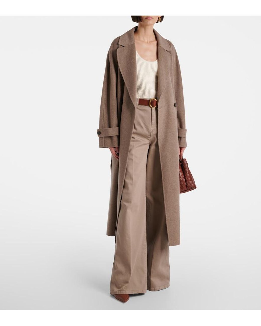 JOSEPH Abbey Wide-Leg Jeans in Brown | Lyst