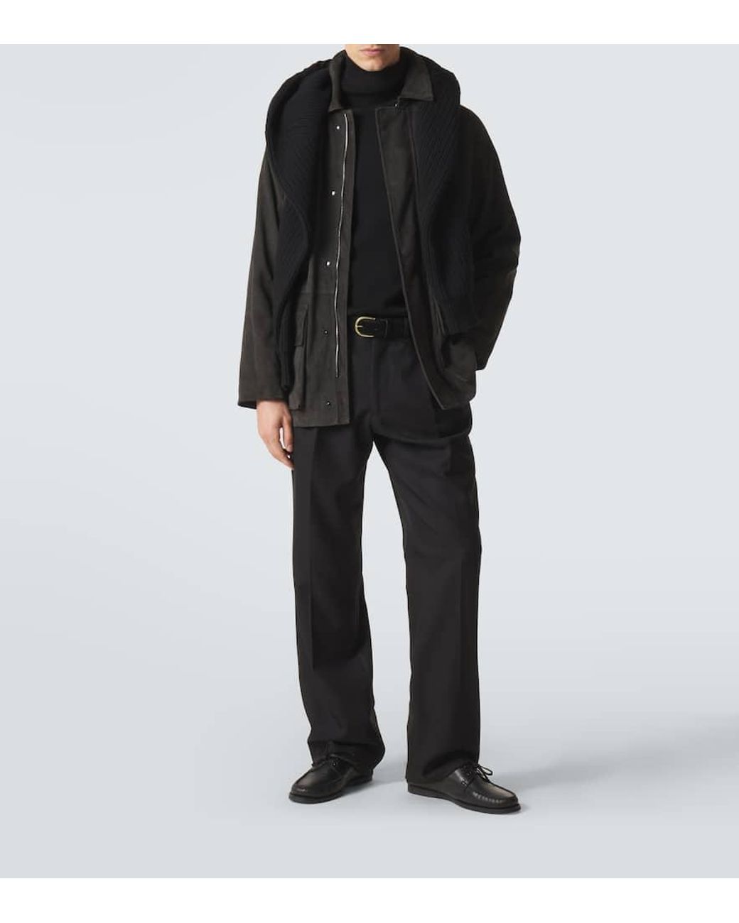 Saman Amel City Suede Jacket in Black for Men | Lyst UK