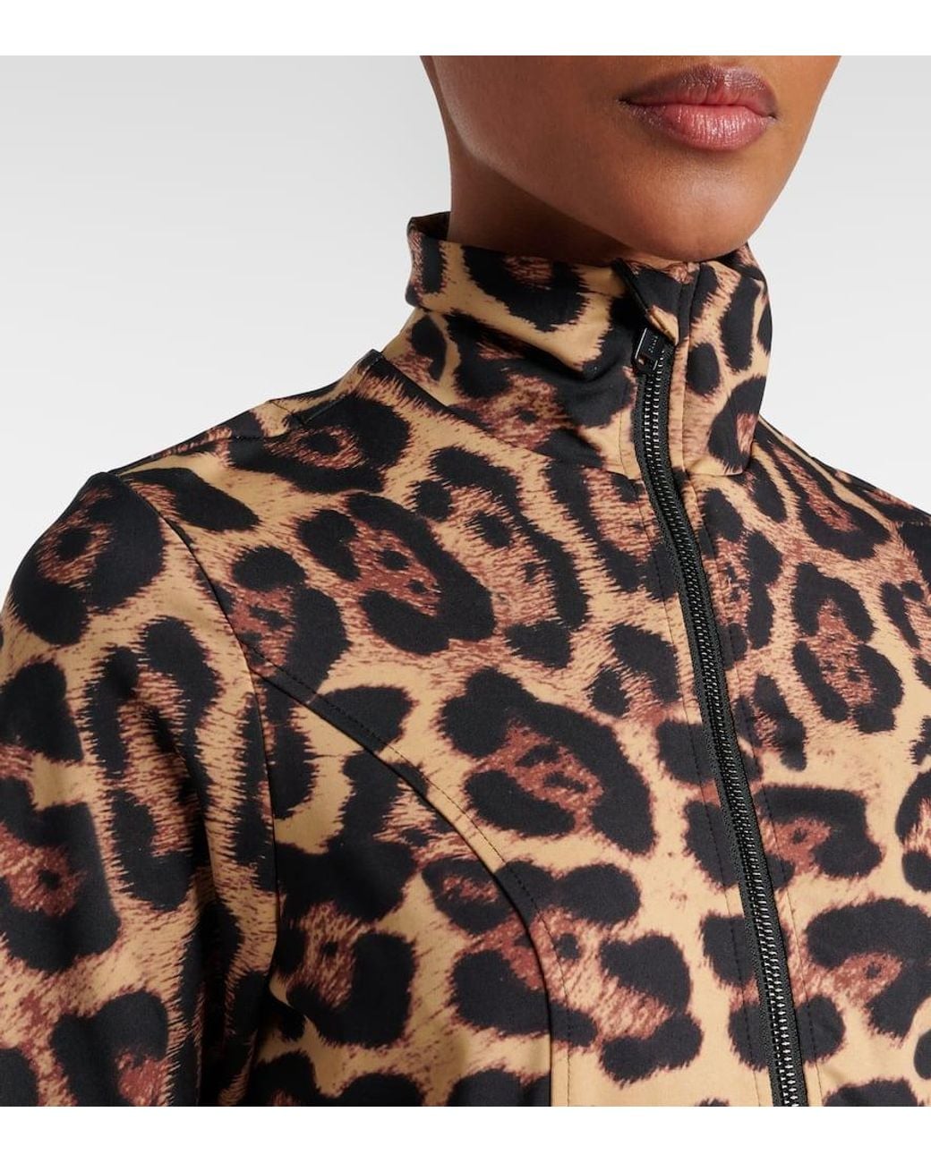Goldbergh Leona Leopard-Print Half-Zip Ski Top in Brown | Lyst UK