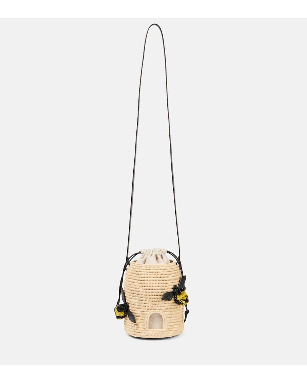 Loewe Paula's Ibiza Beehive Raffia Crossbody Bag in Natural | Lyst UK