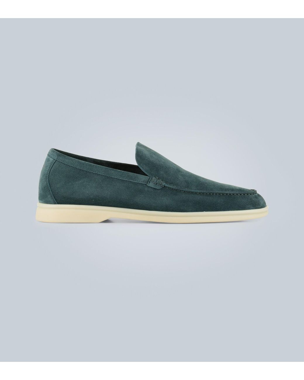 Loro Piana Summer Walk Suede Loafers in Green for Men | Lyst