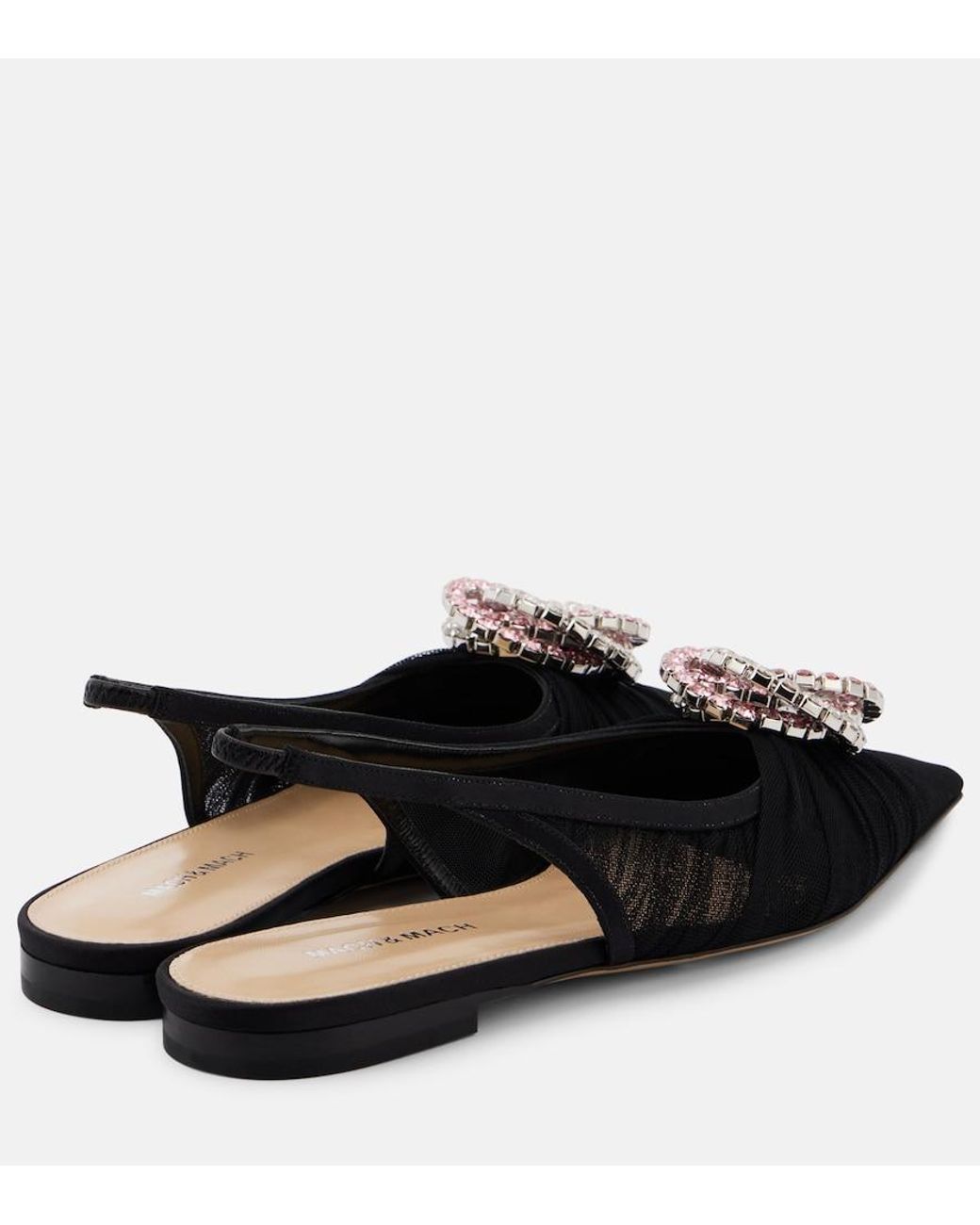Mach & Mach Galaxy Tulle Slingback Flats in Black | Lyst