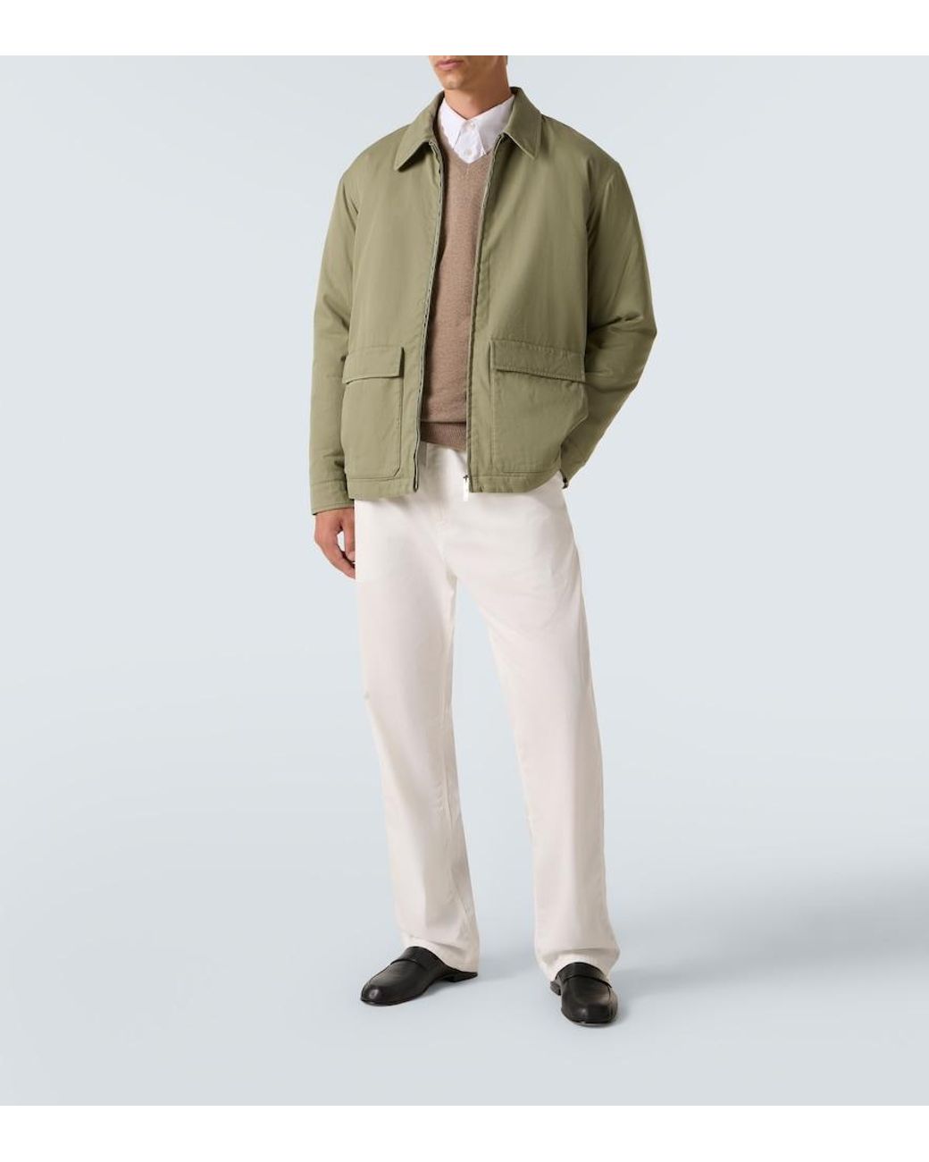 The Row Justo Gabardine Down Field Jacket in Green for Men | Lyst
