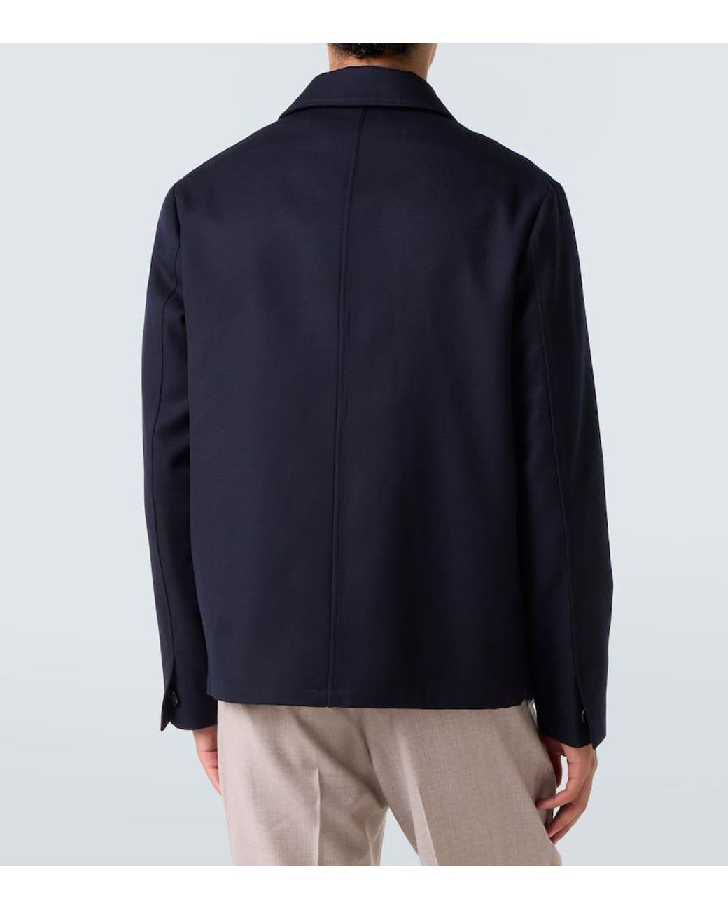 Slowear Virgin Wool Field Jacket in Blue for Men | Lyst
