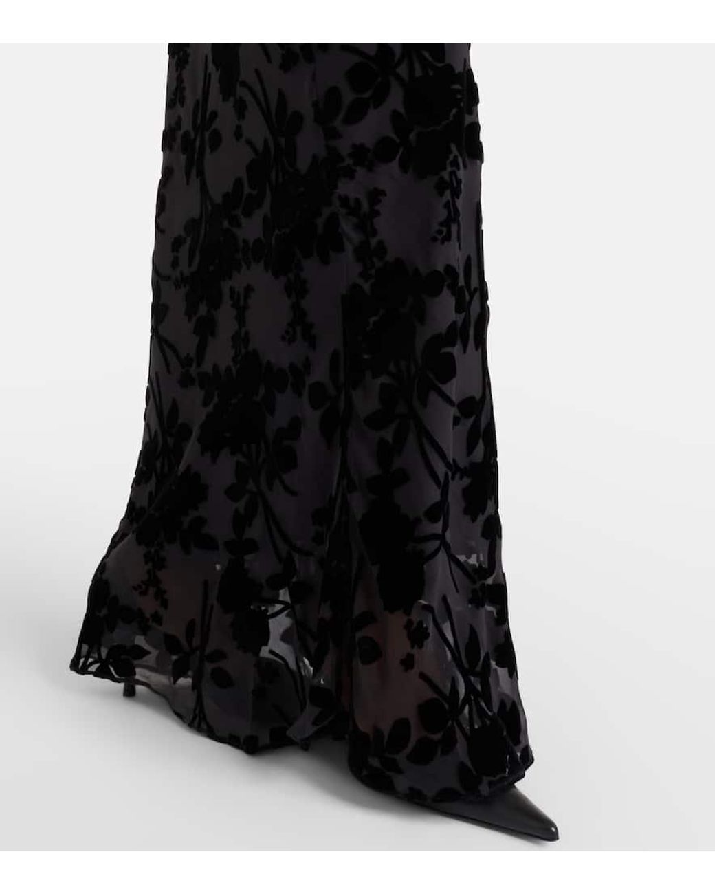Rodarte Devore Floral Velvet Gown in Black | Lyst UK