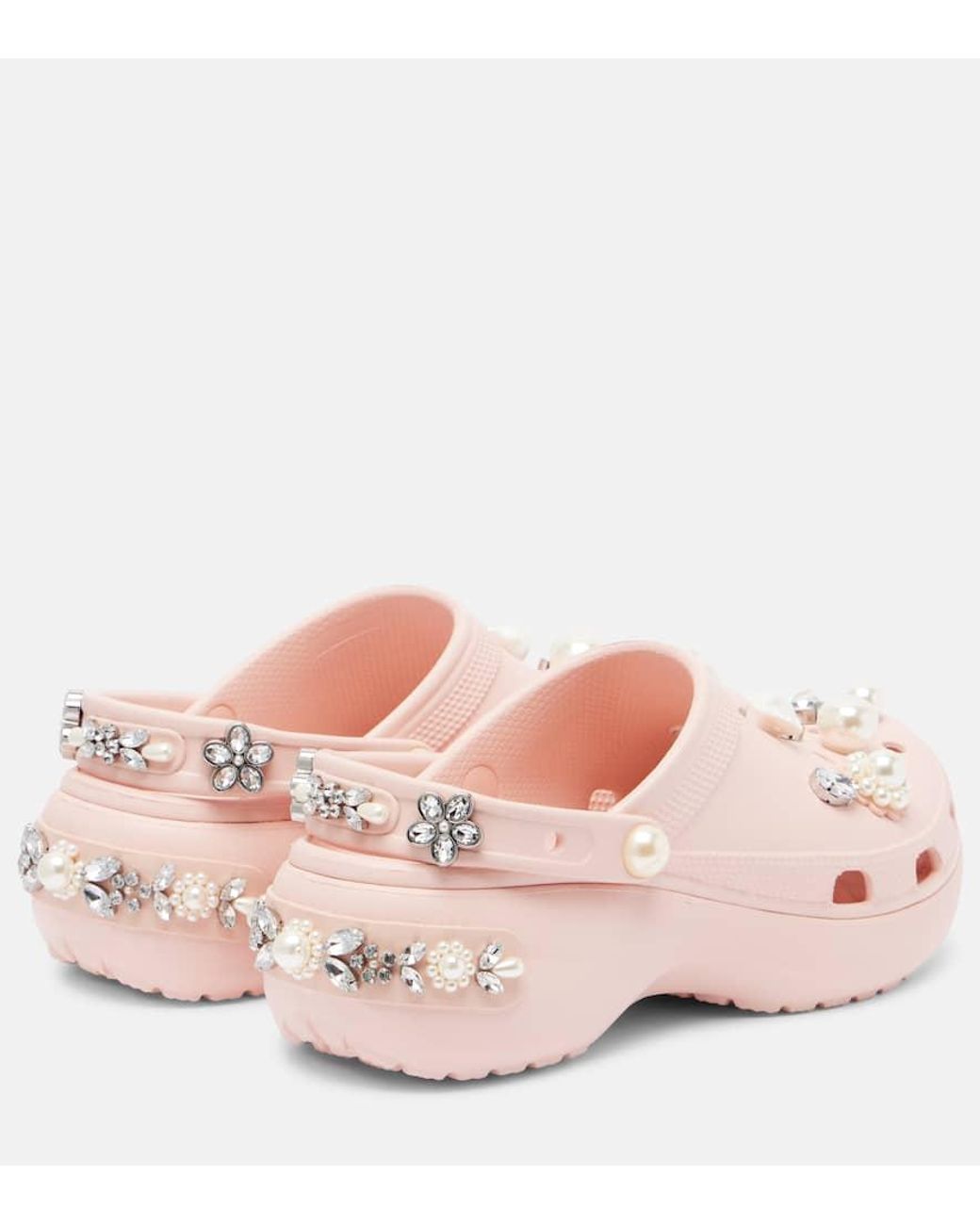 Simone Rocha X Crocs Embellished Platform Clogs in Pink | Lyst UK