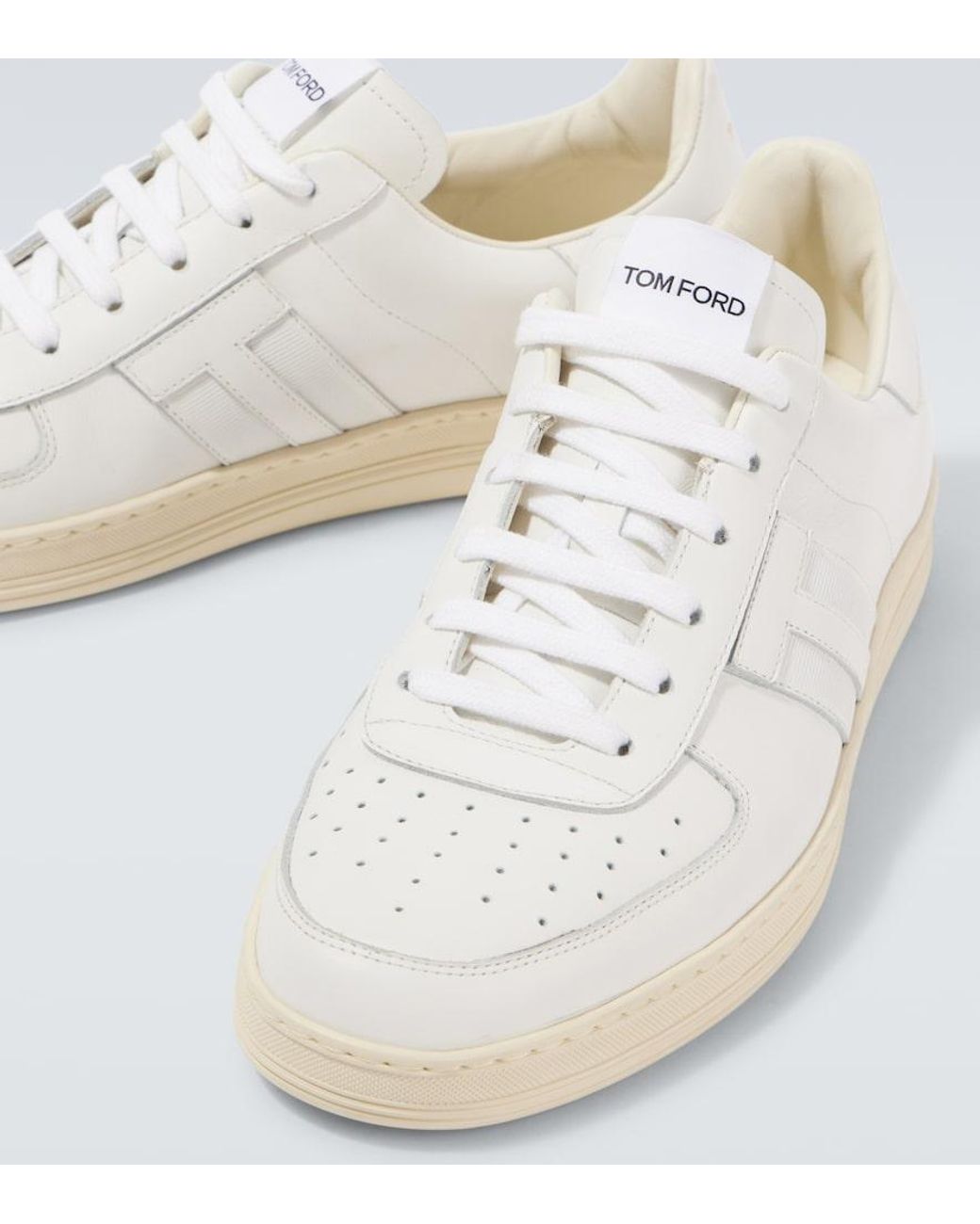 Tom Ford Radcliffe Leather Sneakers in White for Men | Lyst