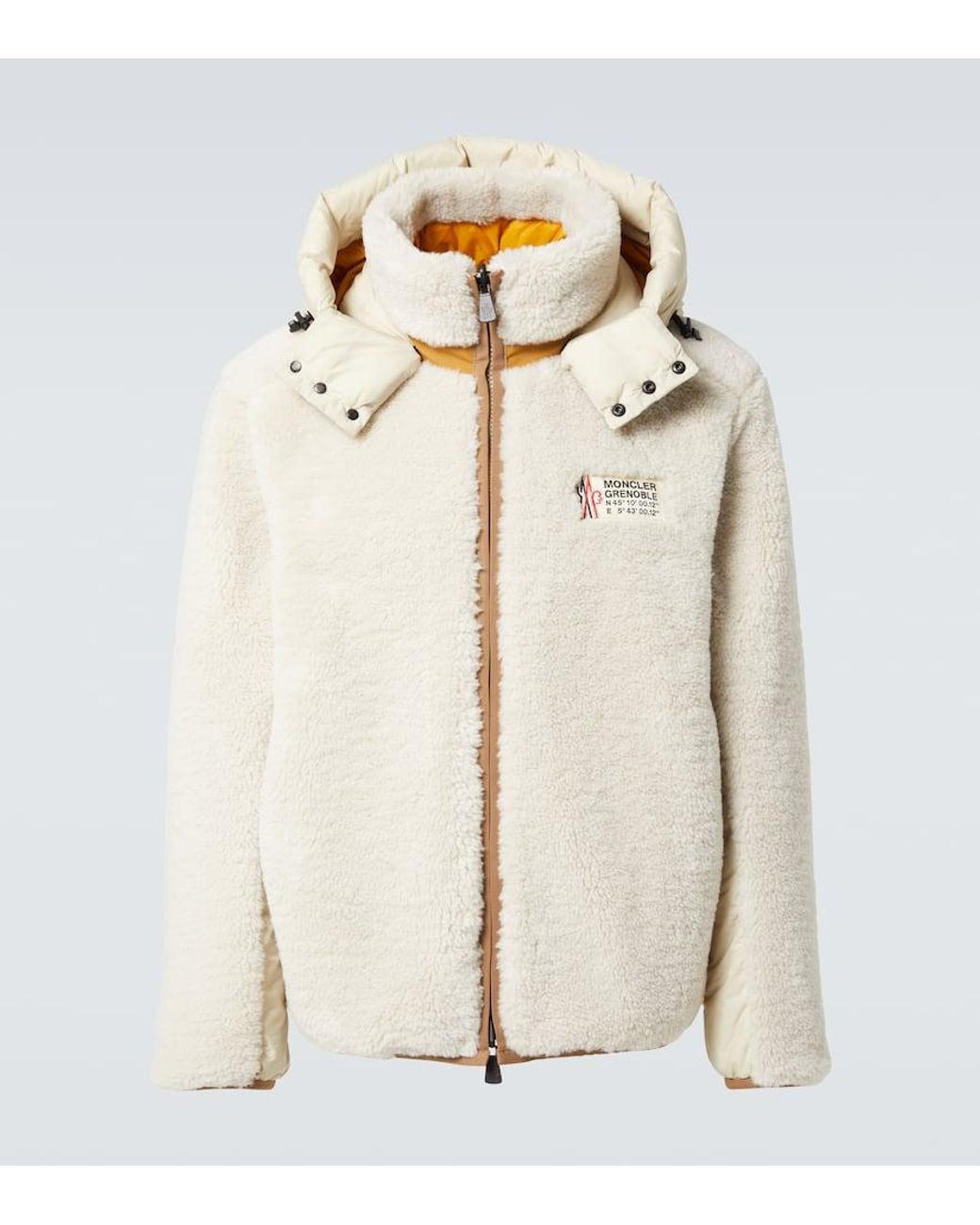 Moncler Wengi Reversible Teddy Down Jacket in Natural for Men | Lyst