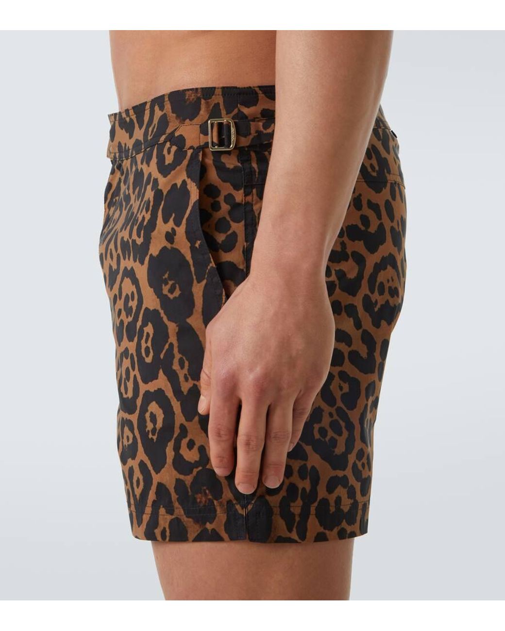 Tom Ford Leopard-Print Swim Trunks in Brown for Men | Lyst