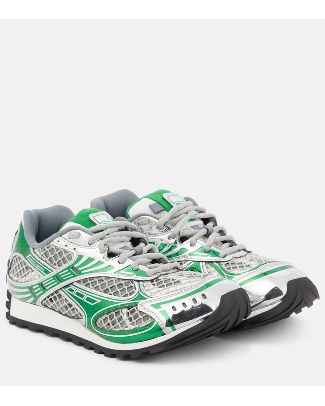 Bottega Veneta Orbit Mesh Running Shoes in Green | Lyst
