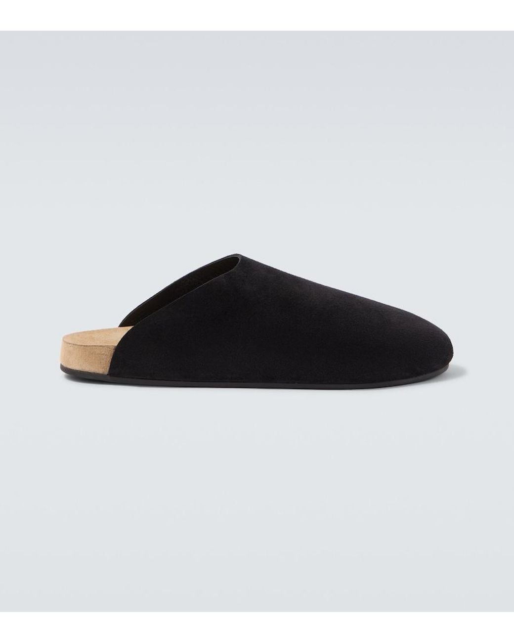 The Row New Lucca Suede Slip-On Shoes in Black for Men | Lyst
