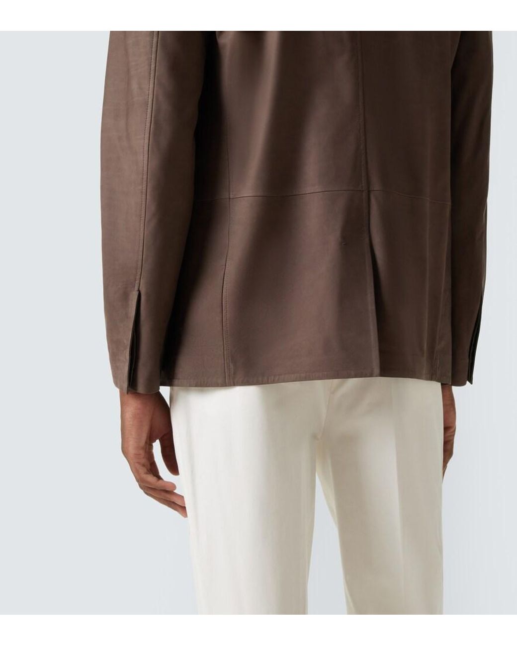 ZEGNA Il Conte Leather Jacket in Brown for Men | Lyst