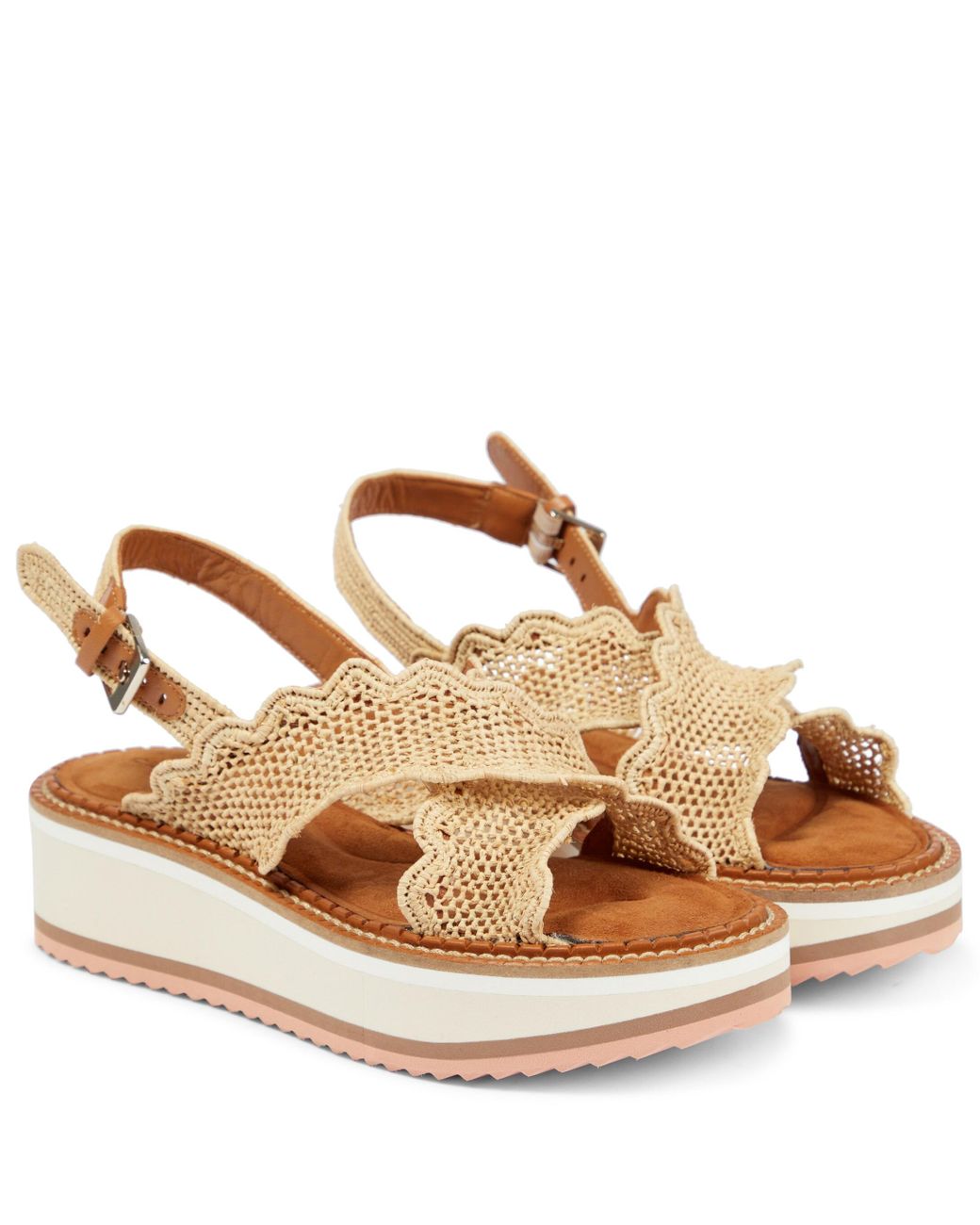 Robert Clergerie Feel Raffia Platform Sandals in Orange | Lyst Robert Clergerie Feel Raffia Platform Sandals in Orange | Lyst
