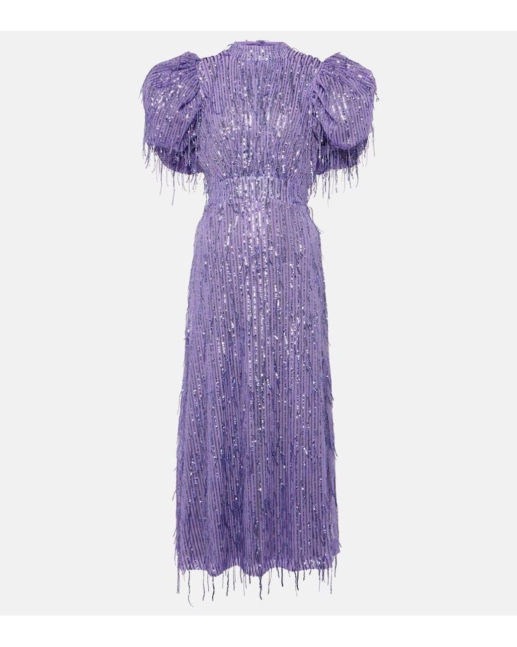 ROTATE BIRGER CHRISTENSEN Noon Sequined Midi Dress in Purple | Lyst