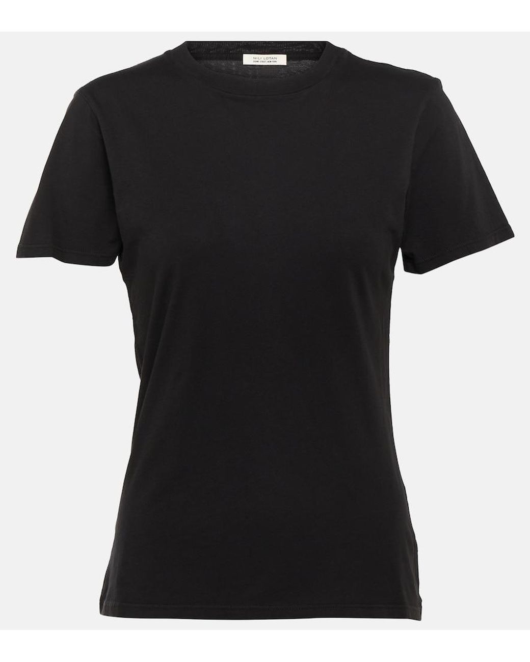 Nili Lotan Mariela Cotton Jersey T-Shirt in Black | Lyst