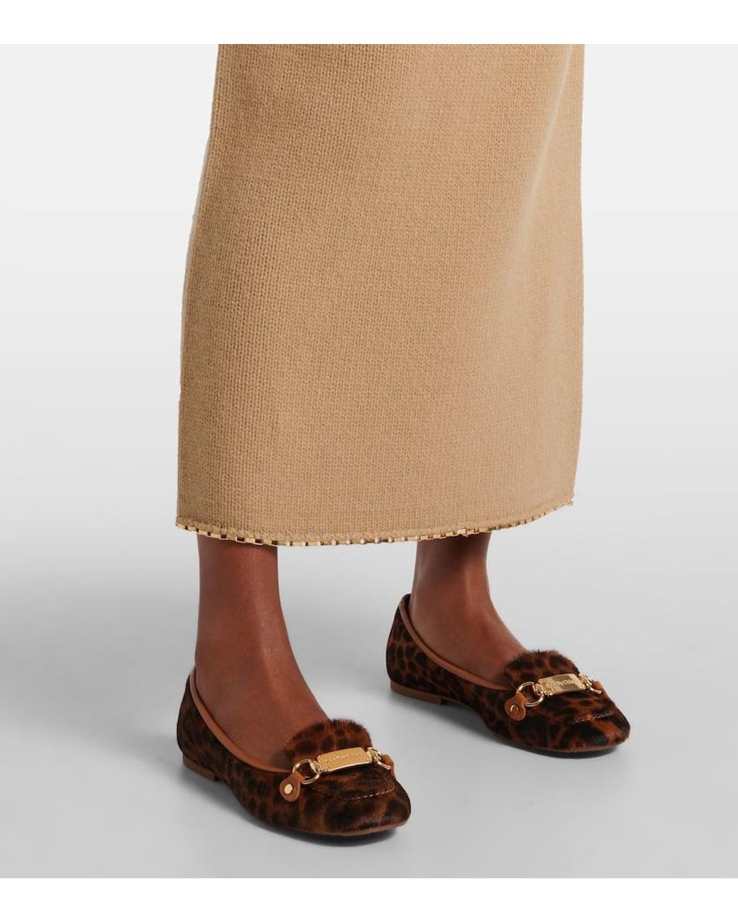 See By Chloé Signature Calf Hair Ballet Flats in Brown | Lyst
