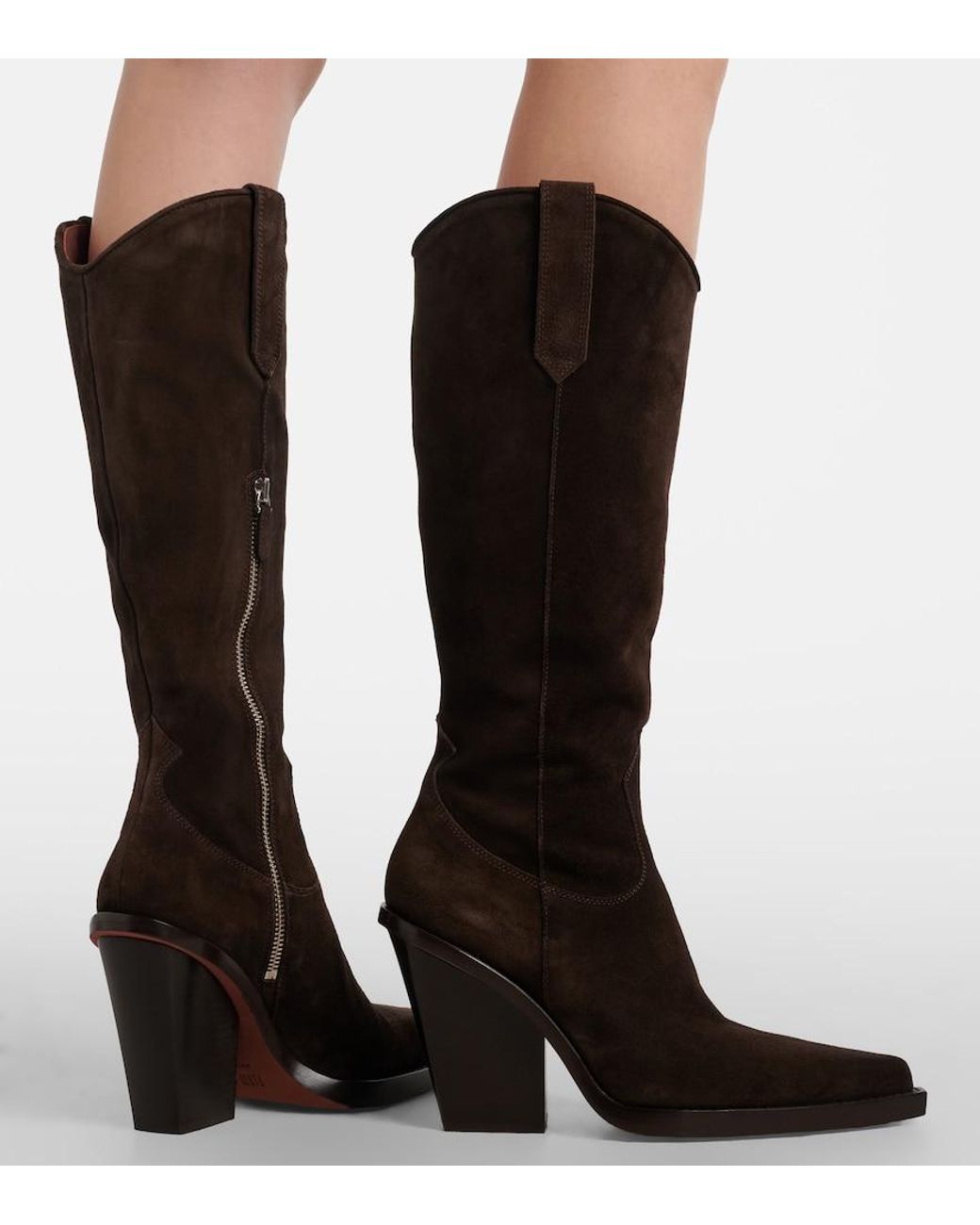 Paris Texas Vegas 100 Suede Cowboy Boots in Black | Lyst