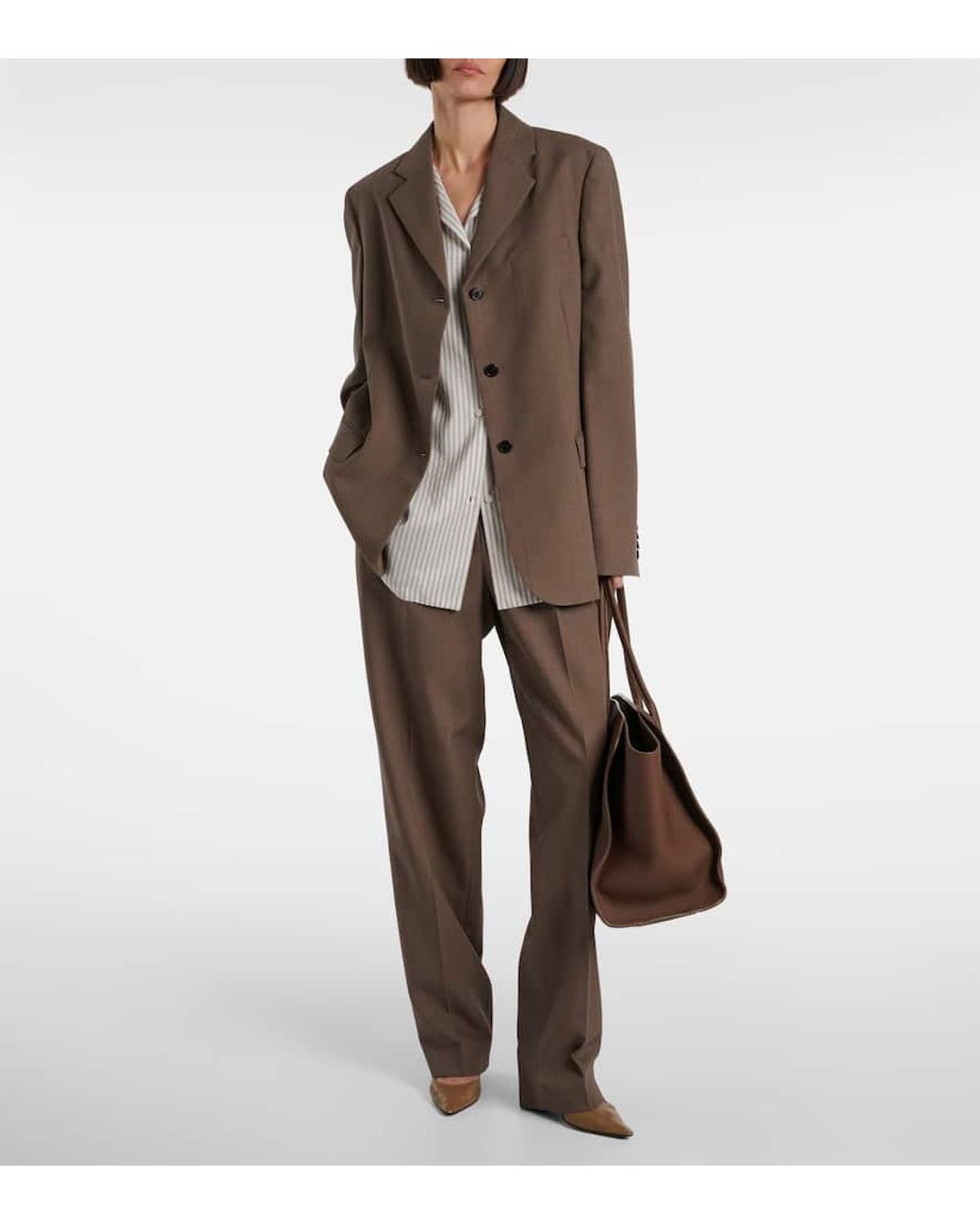 The Row Liisa 80 Leather Pumps in Brown | Lyst UK