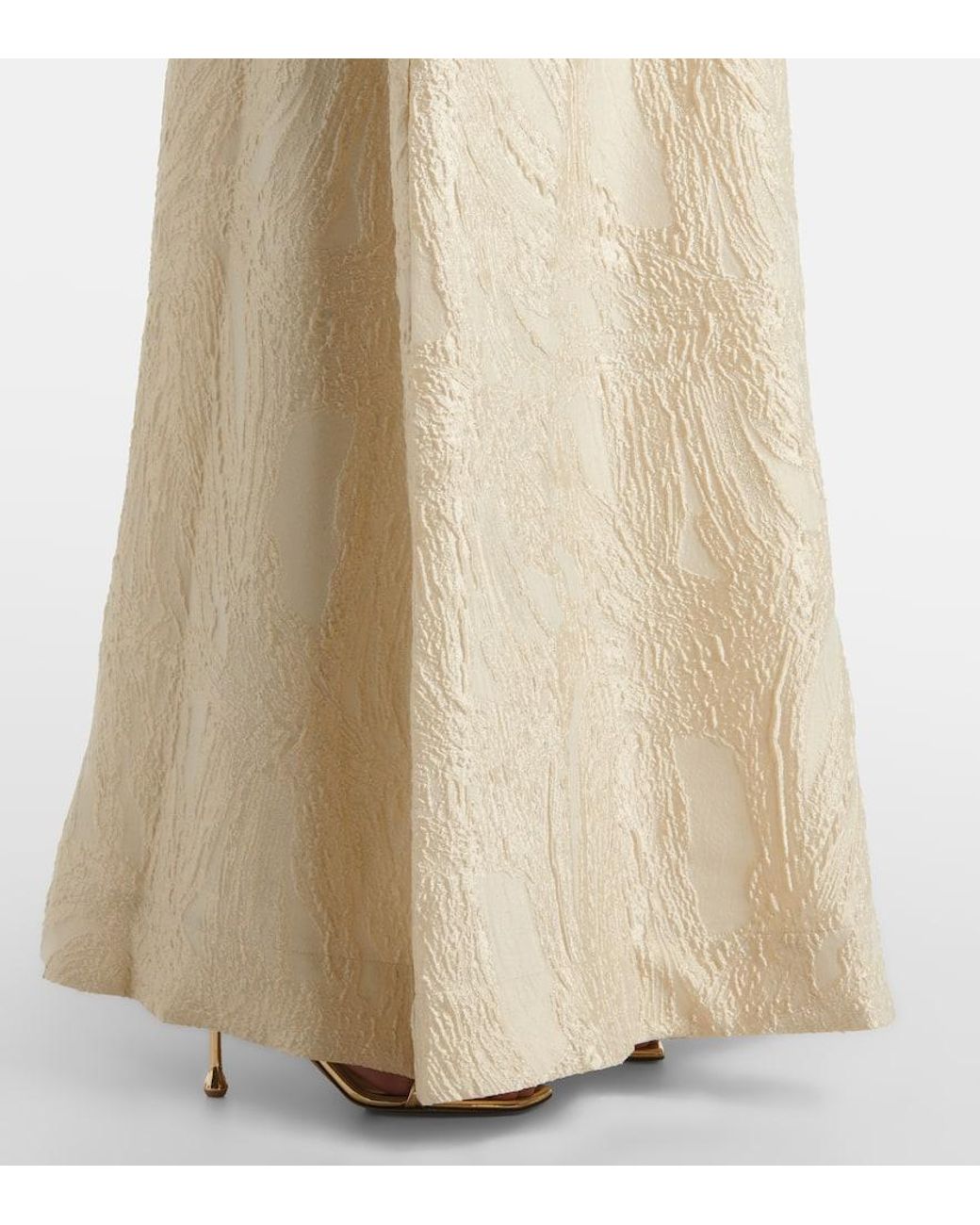 Jonathan Simkhai Courtney Embellished Jacquard Gown in Natural | Lyst