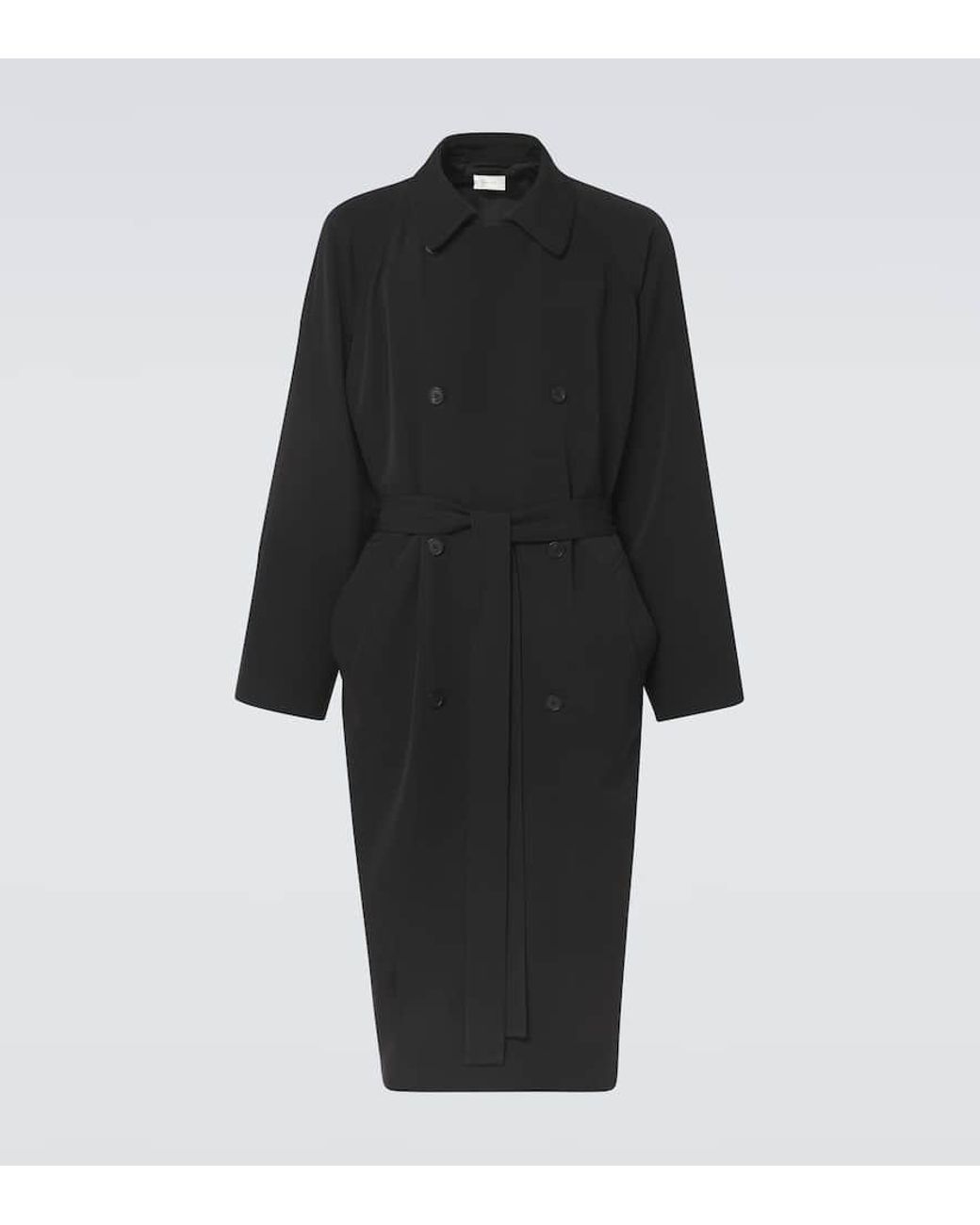 The Row Kolden Belted Wool Coat in Black for Men | Lyst