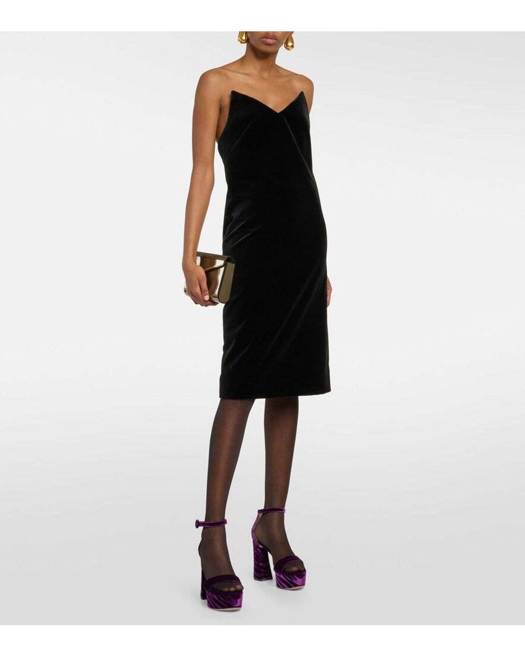 Gianvito Rossi Holly Velvet Platform Sandals in Purple | Lyst