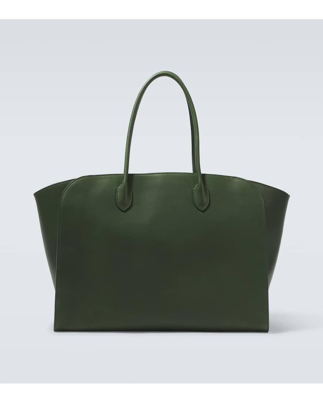 The Row Marlo Leather Tote Bag in Green for Men | Lyst