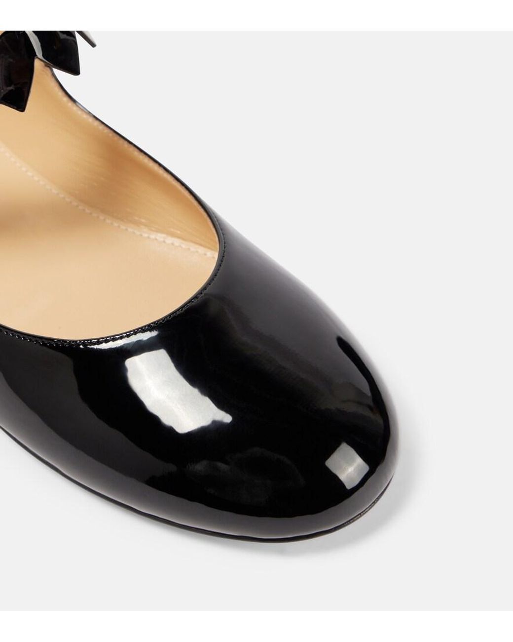 Mach & Mach Special Heart Patent Leather Ballet Flats in Black | Lyst