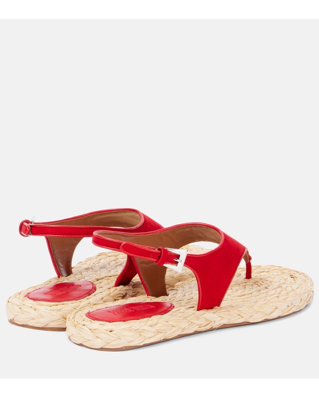 Paris Texas Amalfi Suede Thong Sandals in Red | Lyst
