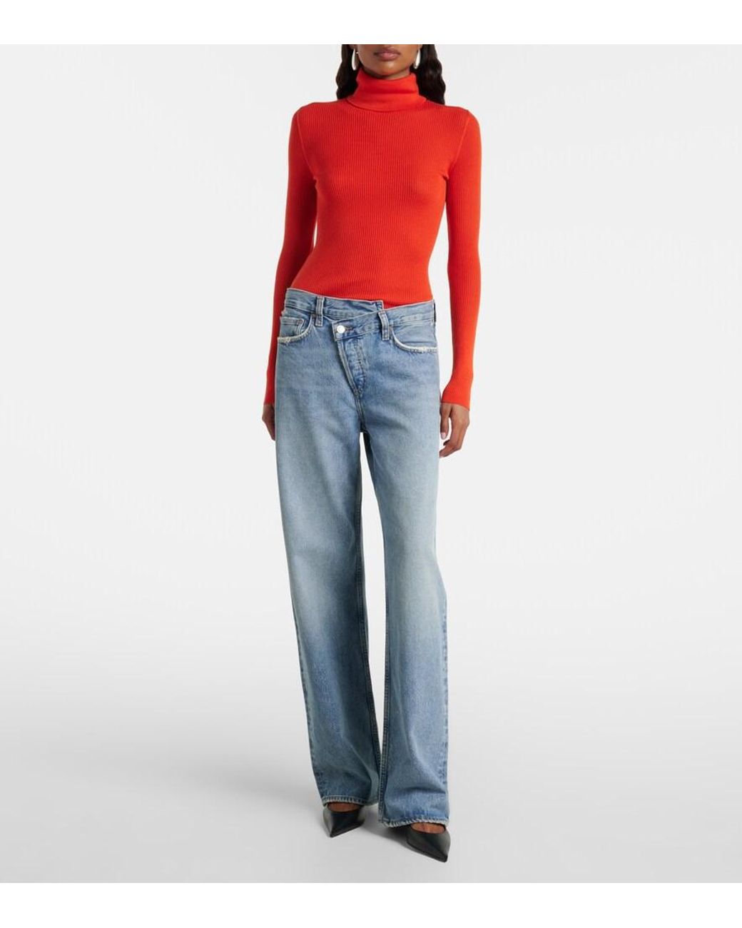Agolde Arc Criss Cross Wide-Leg Jeans in Blue | Lyst