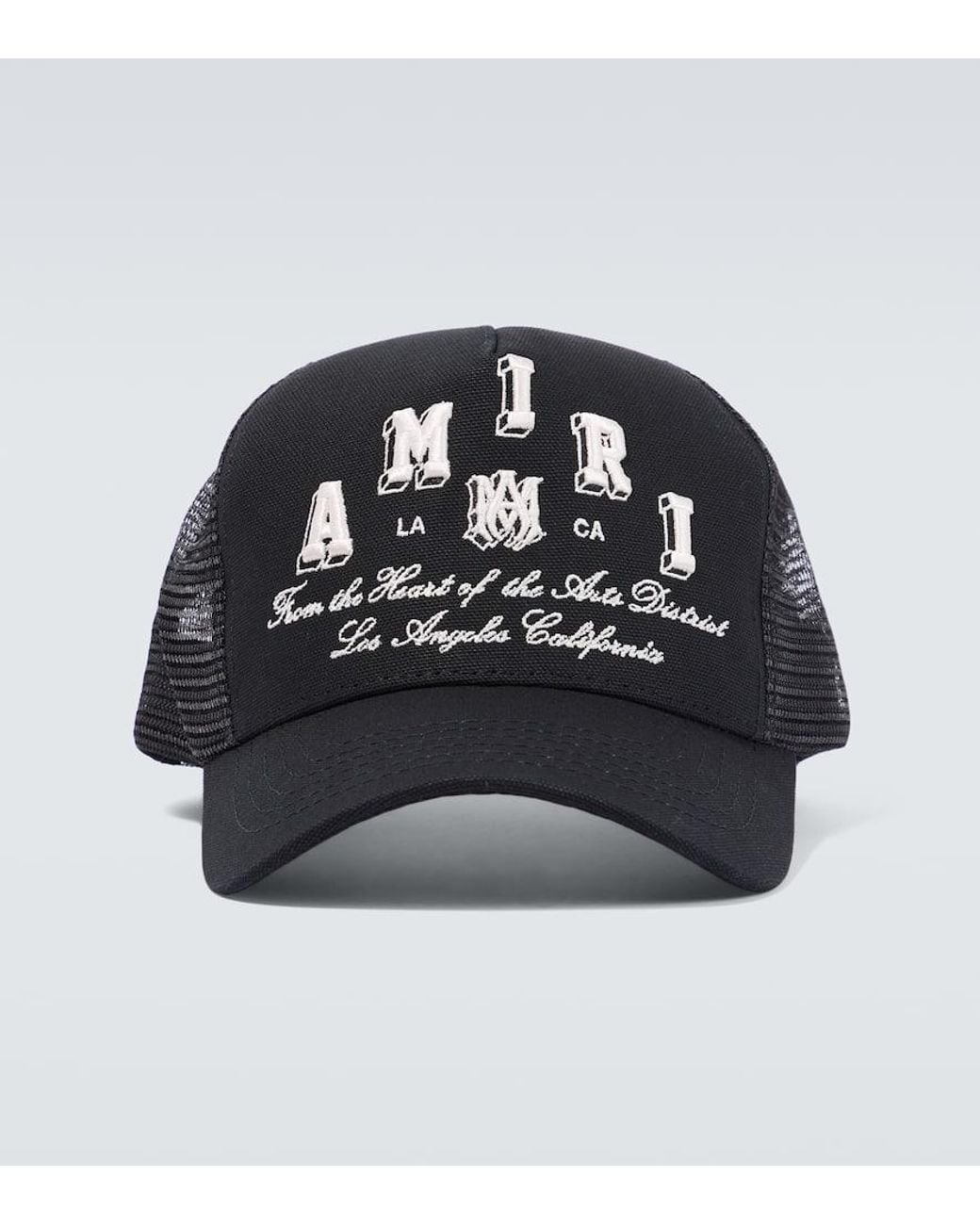 Amiri Logo-embroidered Cotton Trucker Cap in Black for Men | Lyst