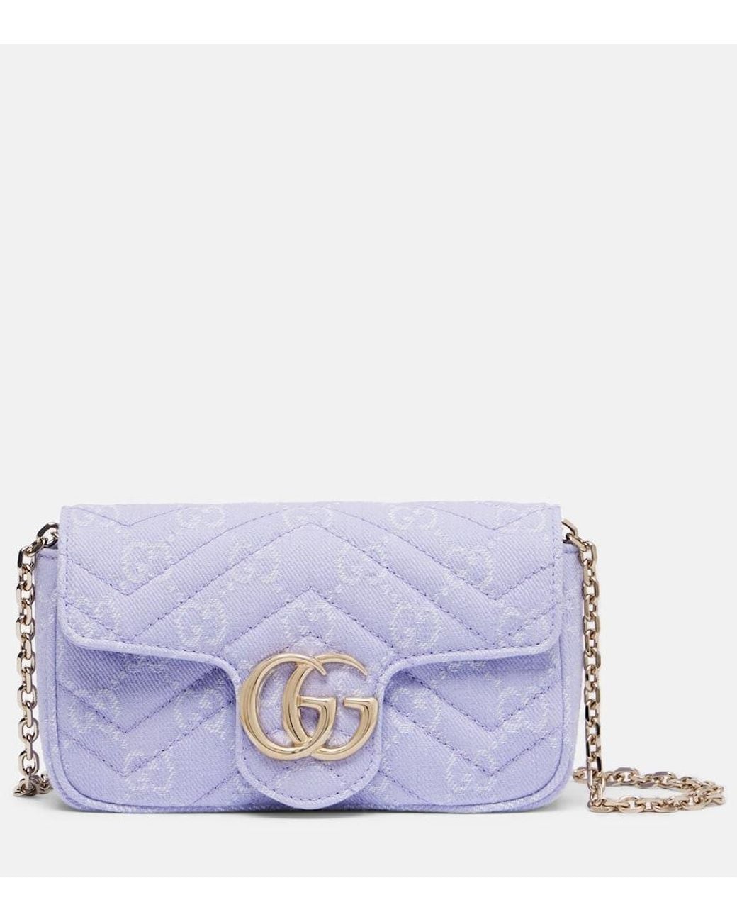 Gucci Gg Marmont Mini Shoulder Bag in Purple | Lyst