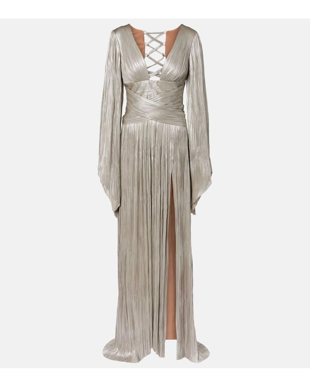 Maria Lucia Hohan Alana Pleated Silk Tulle Gown in Natural | Lyst UK