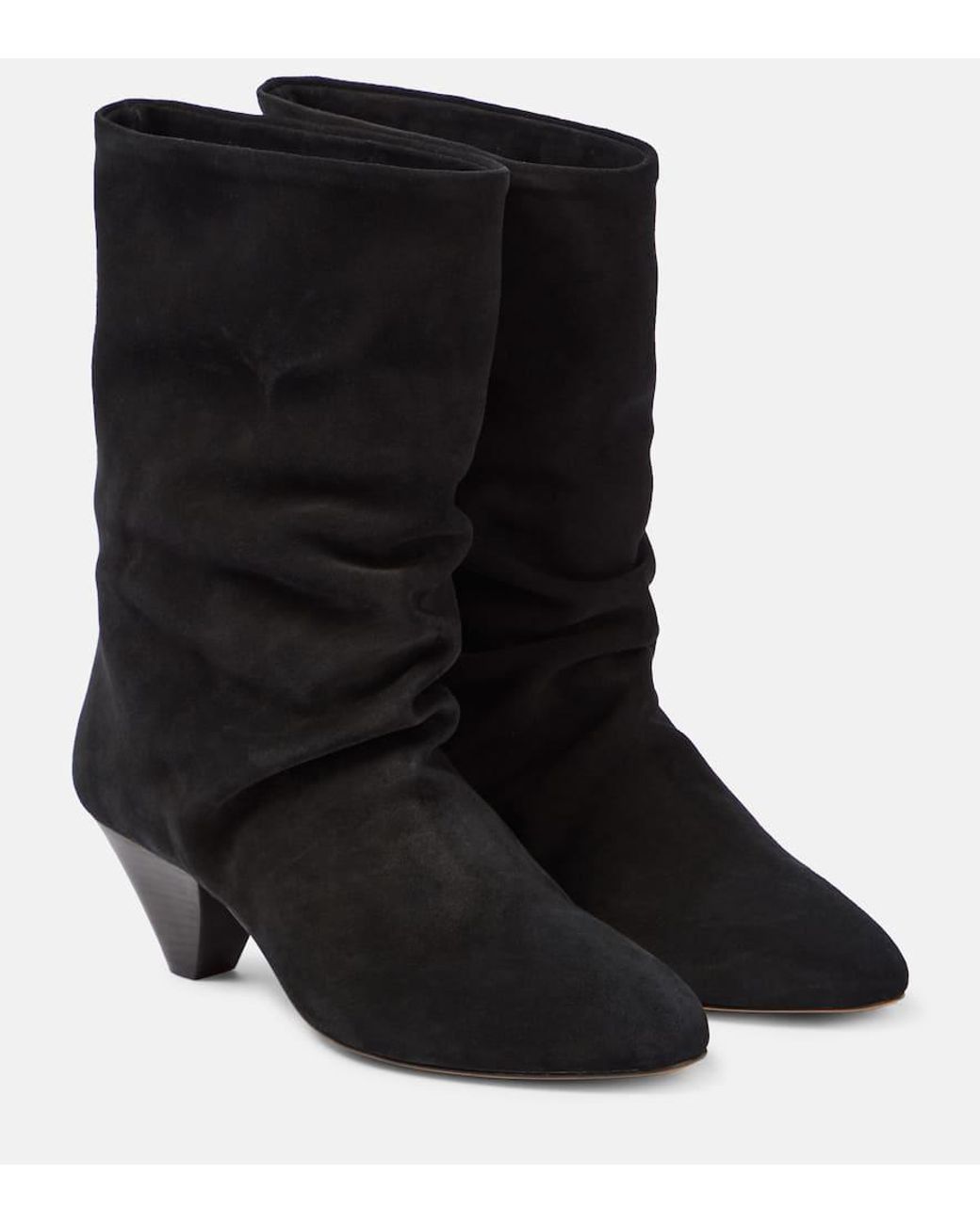 Isabel Marant Reachi Suede Ankle Boots in Black | Lyst